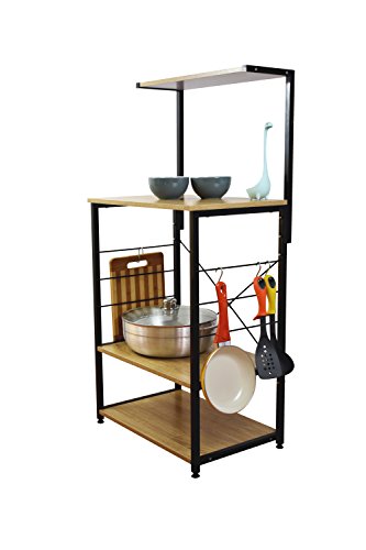 Uniware Professional Wooden Kitchen Shelf/Baker Rack 4 Tier Shelves (23.62" L x 15.75" W x 48.43" H)