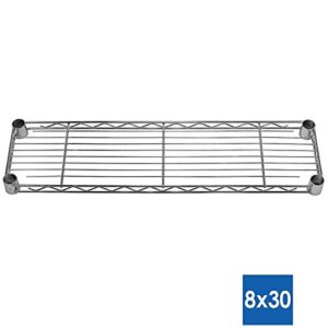 Shelving Inc. 8" d x 30" w x 64" h Chrome Wire Shelving with 4 Shelves