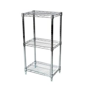 shelving inc. 12" d x 18" w chrome wire shelving with 3 tier shelves, weight capacity 800lbs per shelf