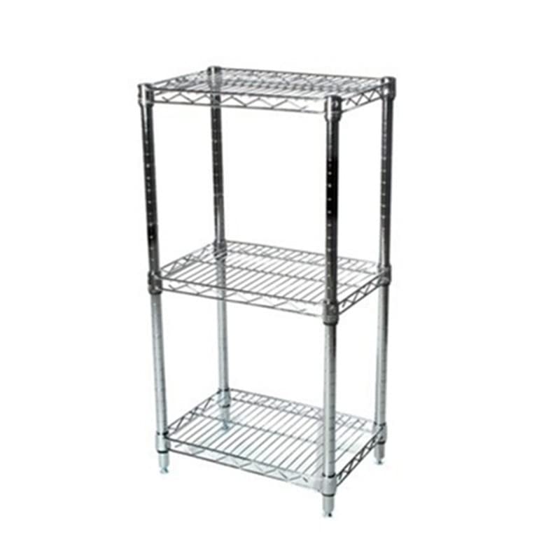 Shelving Inc. 12" d x 18" w Chrome Wire Shelving with 3 Tier Shelves, Weight Capacity 800lbs Per Shelf