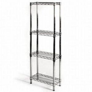 shelving inc. 8" d x 18" w x 96" h chrome wire shelving with 4 tier shelves, weight capacity 800lbs per shelf