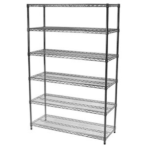 shelving inc. 12" d x 42" w x 64" h chrome wire shelving with 6 tier shelves, weight capacity 800lbs per shelf