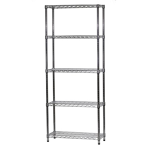 Shelving Inc. 12" d x 30" w x 72" h Chrome Wire Shelving with 5 Shelves