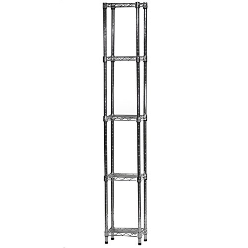 Shelving Inc. 8" d x 12" w x 64" h Chrome Wire Shelving with 5 Shelves