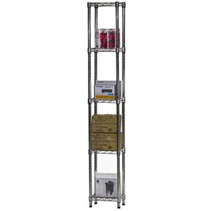 Shelving Inc. 8" d x 12" w x 64" h Chrome Wire Shelving with 5 Shelves