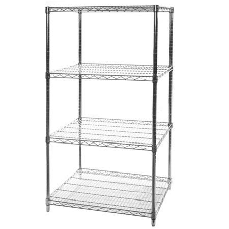 Shelving Inc. 24" d x 36" w x 54" h Chrome Wire Shelving with 4 Shelves