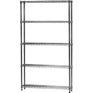 shelving inc. 8" d x 42" w x 84" h chrome wire shelving with 5 tier shelves, weight capacity 800lbs per shelf