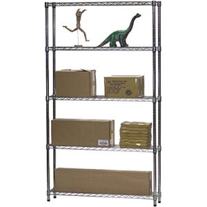 Shelving Inc. 8" d x 42" w x 84" h Chrome Wire Shelving with 5 Tier Shelves, Weight Capacity 800lbs Per Shelf