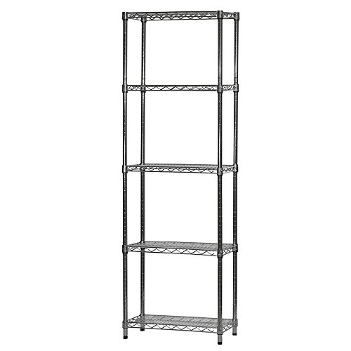 Shelving Inc. 12" d x 24" w x 84" h Chrome Wire Shelving with 5 Shelves