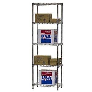 Shelving Inc. 12" d x 24" w x 84" h Chrome Wire Shelving with 5 Shelves