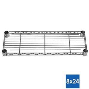 Shelving Inc. 8" d x 24" w x 72" h Chrome Wire Shelving with 6 Tier Shelves, Weight Capacity 800lbs Per Shelf