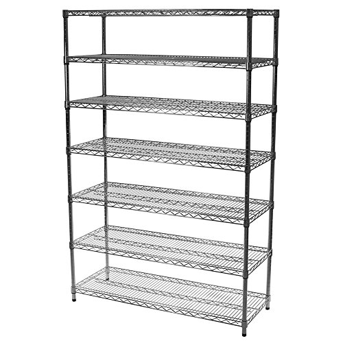 Shelving Inc. 24" d x 42" w x 96" h Chrome Wire Shelving with 7 Shelves