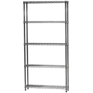 shelving inc. 8" d x 36" w x 72" h chrome wire shelving with 5 tier shelves, weight capacity 800lbs per shelf