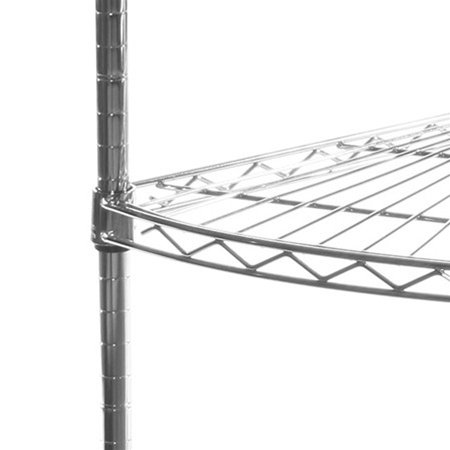 Shelving Inc. 24" Radius Corner Wire Shelving with 4 Tier Shelves - 72" h, Weight Capacity 800lbs Per Shelf