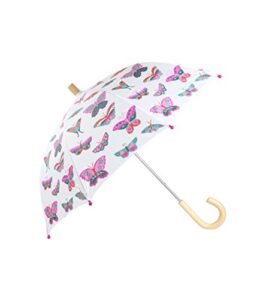 hatley girls printed umbrellas raincoat, groovy butterflies, one size us