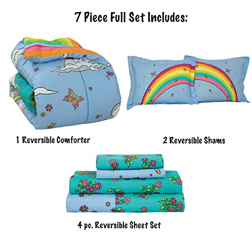 Kidz Mix Rainbow Unicorn Bed in a Bag, Full