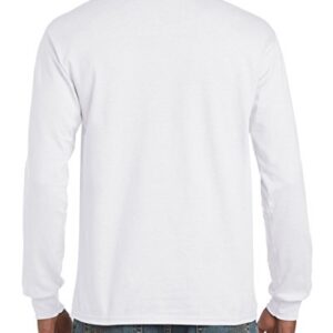 Gildan Men's Ultra Cotton Long Sleeve T-Shirt, Style G2400, Multipack, White (2-Pack), Large