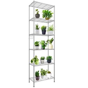 Himimi 6-Tier Wire Shelving Unit, Free Standing Shelf, Metal Storage Shelves, Heavy Duty Organizer Rack for Garage, Kitchen, Living Room, Bathroom, 21.26L x 11.42W x 62.99H, Silver