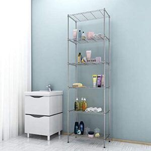 Himimi 6-Tier Wire Shelving Unit, Free Standing Shelf, Metal Storage Shelves, Heavy Duty Organizer Rack for Garage, Kitchen, Living Room, Bathroom, 21.26L x 11.42W x 62.99H, Silver