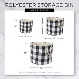 DII Polyester Storage Bin, Gold Metallic Collection Collapsible with Handles, Medium Round, Natural Off-White