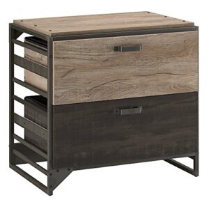 bush furniture refinery lateral file, rustic gray/charred wood