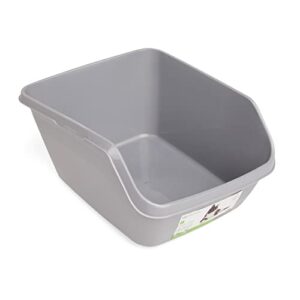 so phresh scatter shield high-back litter box in gray, 18.5" l x 15" w x 8.5" h