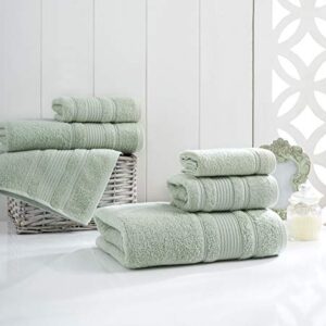 Qute Home 4-Piece Hand Towels Set, 100% Turkish Cotton Premium Quality Towels for Bathroom, Quick Dry Soft and Absorbent Turkish Towel, Set Includes 4 Hand Towels (Green)