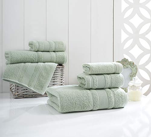 Qute Home 4-Piece Hand Towels Set, 100% Turkish Cotton Premium Quality Towels for Bathroom, Quick Dry Soft and Absorbent Turkish Towel, Set Includes 4 Hand Towels (Green)