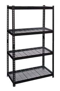 iron horse 2300 deck wire shelving unit, 4 shelf, 18" x 36" x 60", black, 18"d x 36"w x 60"h, black & zinc