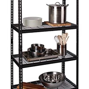 Iron Horse 2300 Deck Wire Shelving Unit, 4 Shelf, 18" X 36" X 60", Black, 18"D x 36"W x 60"H, Black & Zinc