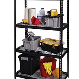 Iron Horse 2300 Deck Wire Shelving Unit, 4 Shelf, 18" X 36" X 60", Black, 18"D x 36"W x 60"H, Black & Zinc