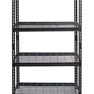 Iron Horse 2300 Deck Wire Shelving Unit, 4 Shelf, 18" X 36" X 60", Black, 18"D x 36"W x 60"H, Black & Zinc