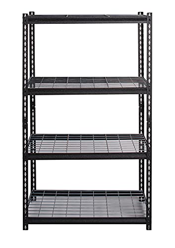 Iron Horse 2300 Deck Wire Shelving Unit, 4 Shelf, 18" X 36" X 60", Black, 18"D x 36"W x 60"H, Black & Zinc