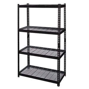 Iron Horse 2300 Deck Wire Shelving Unit, 4 Shelf, 18" X 36" X 60", Black, 18"D x 36"W x 60"H, Black & Zinc