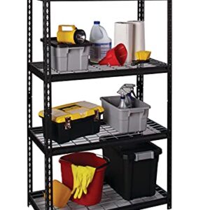 Iron Horse 2300 Deck Wire Shelving Unit, 4 Shelf, 18" X 36" X 60", Black, 18"D x 36"W x 60"H, Black & Zinc