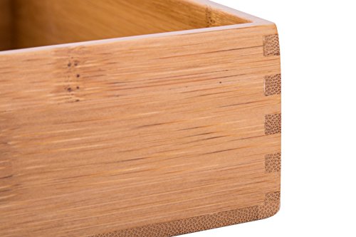 Sansnow Bamboo Office Supplies Organizer Box Stationery Accessory Organizer, Bamboo 8"*4"