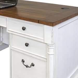 Martin Furniture Durham Double Pedestal Executive Desk, White