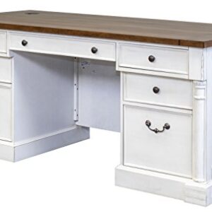 Martin Furniture Durham Double Pedestal Executive Desk, White