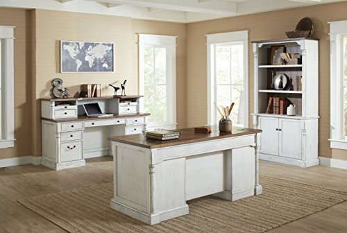 Martin Furniture Durham Double Pedestal Executive Desk, White