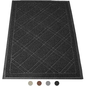 iprimio cat litter box mat 42x36 black | cat litter trapping mat, mesh mat catches litter, repels odor, easy clean non slip kitty litter trapper mats