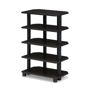 furinno turn-n-tube 5-tier corner storage shelf, espresso