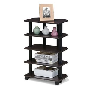 Furinno Turn-N-Tube 5-Tier Corner Storage Shelf, Espresso