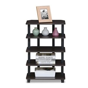 Furinno Turn-N-Tube 5-Tier Corner Storage Shelf, Espresso