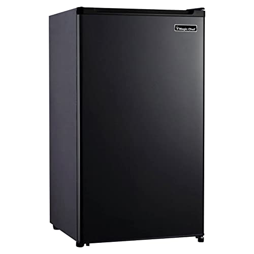 Magic Chef MCBR440B2 4.4 Cubic Feet Compact Mini Refrigerator & Freezer with Adjustable Temperature Control, Black