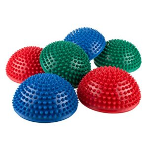 hey! play! balance pods- hedgehog style balancing and stability half dome stepping stones for exercise- set of 6 for kids and adults