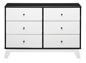 little seeds rowan valley flint 6-drawer dresser, black/white