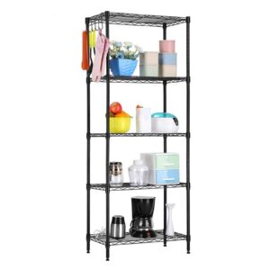 OASIS MARINE 5-Tier Carbon Steel Wire Shelving, Rectangle Carbon Steel Metal Assembly 5-Shelf Storage Rack 21" D x 12" W x 60" H (5-Shelf)