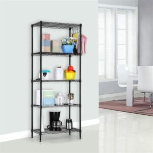 OASIS MARINE 5-Tier Carbon Steel Wire Shelving, Rectangle Carbon Steel Metal Assembly 5-Shelf Storage Rack 21" D x 12" W x 60" H (5-Shelf)