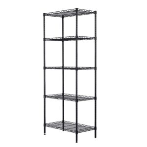 OASIS MARINE 5-Tier Carbon Steel Wire Shelving, Rectangle Carbon Steel Metal Assembly 5-Shelf Storage Rack 21" D x 12" W x 60" H (5-Shelf)