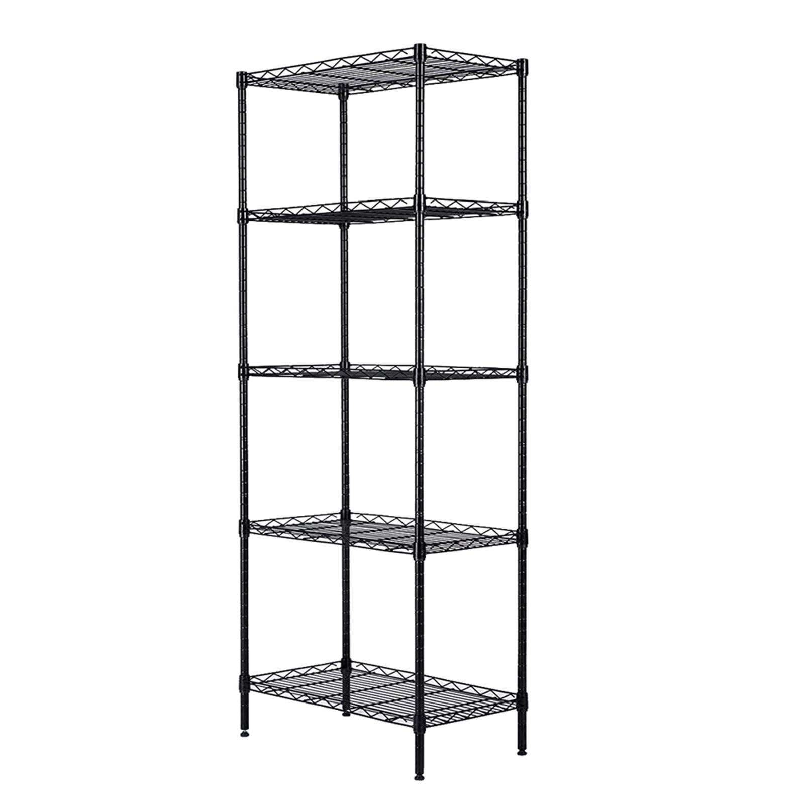 OASIS MARINE 5-Tier Carbon Steel Wire Shelving, Rectangle Carbon Steel Metal Assembly 5-Shelf Storage Rack 21" D x 12" W x 60" H (5-Shelf)